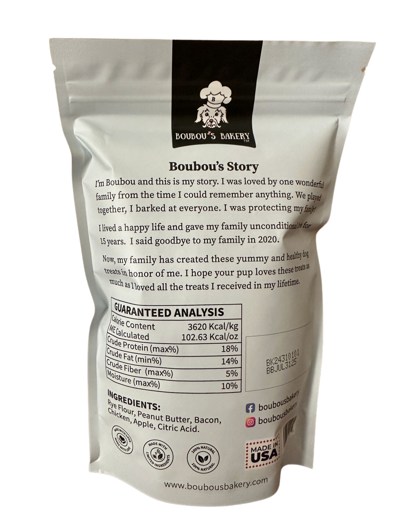 Peanut Butter Bacon Dog Treats - Boubou's Bakery